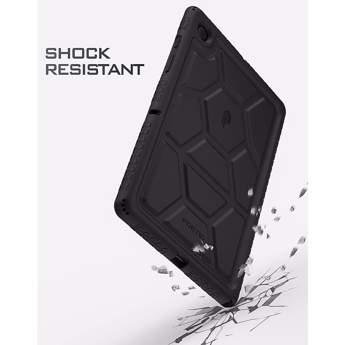 Poetic TurtleSkin Case Designed for Samsung Galaxy Tab A8 Case 10.5 Inch 2022, Heavy Duty Shockproof Rugged Kids Friendly Drop Protection Silicone Cover Case, Black