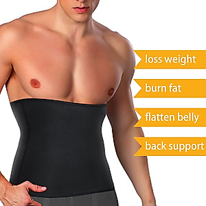 LODAY Waist Trimmer for Men Stomach Trainer Sweat Workout Shaper,Neoprene-Free Slimming Sauna Belt (Blue, Small)