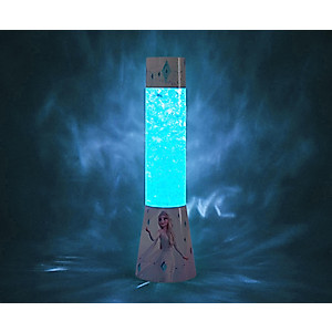 Ukonic Disney Frozen 2 Elsa Glitter Lamp | LED Light, Bedside Table Lamp for Desk | Home Decor Accessories and Room Essentials | Official Disney Princess Collectible | 12 Inches Tall