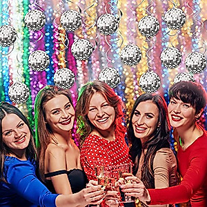 60 Pieces Disco Party Decorations 70s Disco Ball Hanging Swirls 70's Party Hibiscus Swirls Ceiling Decoration for Retro Disco Fever Party Boogie Party 1970s Birthday Party Hippie Party Favors Supplies