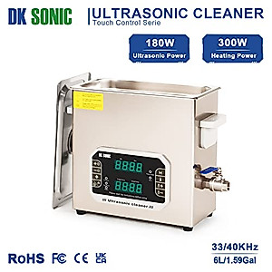 DK SONIC 6L Large Touch Ultrasonic Cleaner with Heater,Timer,Multiple Cleaning Mode for Carburetor,Automotive Parts,Gun Parts,Circuit Board,etc