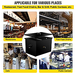 VEVOR Commercial Grease Interceptor 50 LB, Carbon Steel Grease Trap 25 GPM, Grease Interceptor Trap with Side Water Inlet, Under Sink Grease Trap for Restaurant Canteen Factory Home Kitchen