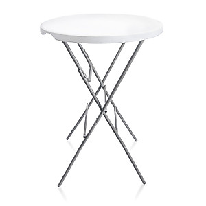Byliable 32in Cocktail Folding High Top Table Bar Height Plastic Round Folding Table Indoor Outdoor with Removable Legs for Parties, Patio, Dining Room, Wedding
