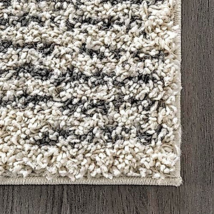 nuLOOM Scarlette Abstract Diamond Shag Accent Rug, 3x5, Off-white