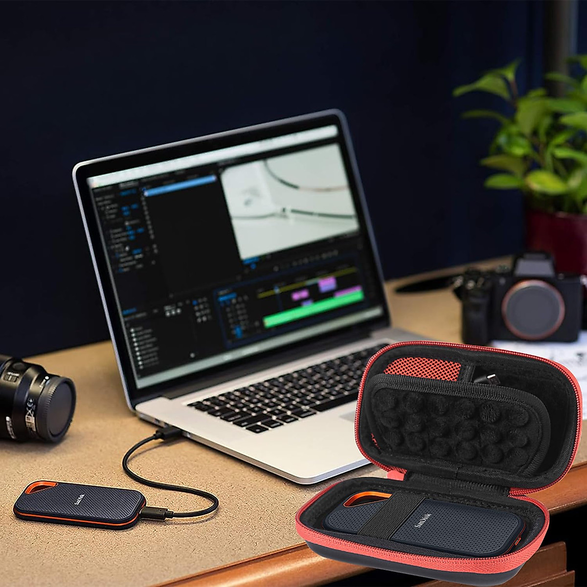 Leayjeen Hard Drive Case Compatible with Sandra Ultimate Portable Solid State Drive SSD SDSSDE30/61/81 500GB 1TB 2TB 4TB Protective Storage Case (Case Only)