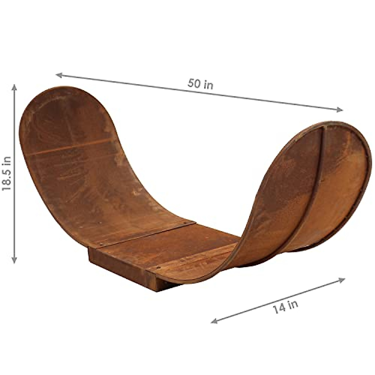 Sunnydaze Curved Firewood Log Rack - Durable Corten Steel Construction with Rust-Like Finish - Easy to Assemble - 4-Foot