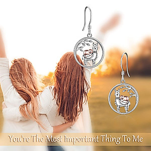 ONEFINITY Sloth Llama Gifts Sterling Silver Sloth Llama Dangle Drop Earrings for Women Jewelry Gifts
