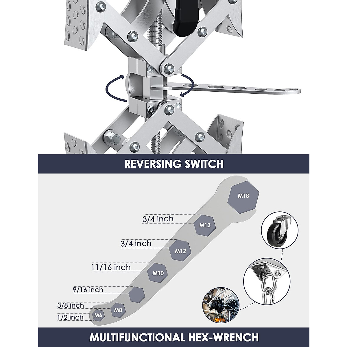 Sulythw X Chocks Wheel Stabilizer for Travel Trailers PRO [Specially Designed for Travel Trailers] Camper Wheel Chock Scissor Anti-Move Tire RV Accessories and Parts Multi-Function Wrench