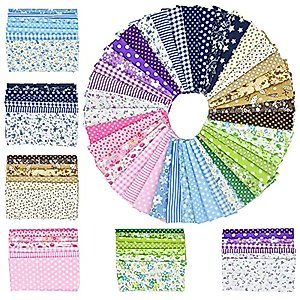 42 Pcs 9.8 x 9.8 Inches Cotton Fabric Sewing Patchwork Squares Quilting Bundles Different Pattern Cloths for Sewing DIY Art Work Supplies Scrapbooking Quilting by Renashed