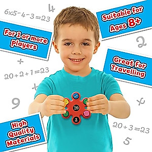 Small World Toys Math Fidget Toys for Kids 8–12, Math Magic Mixer Educational Games with Math Dice and Score Pad, Handheld Games for Kids, Fidget Game Math Manipulatives Learning Games