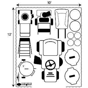 Scotts 10' x 12' Outdoor Lockable Water-Resistant Steel Storage Shed Building with Tool Hanger and Gable Roof, Green
