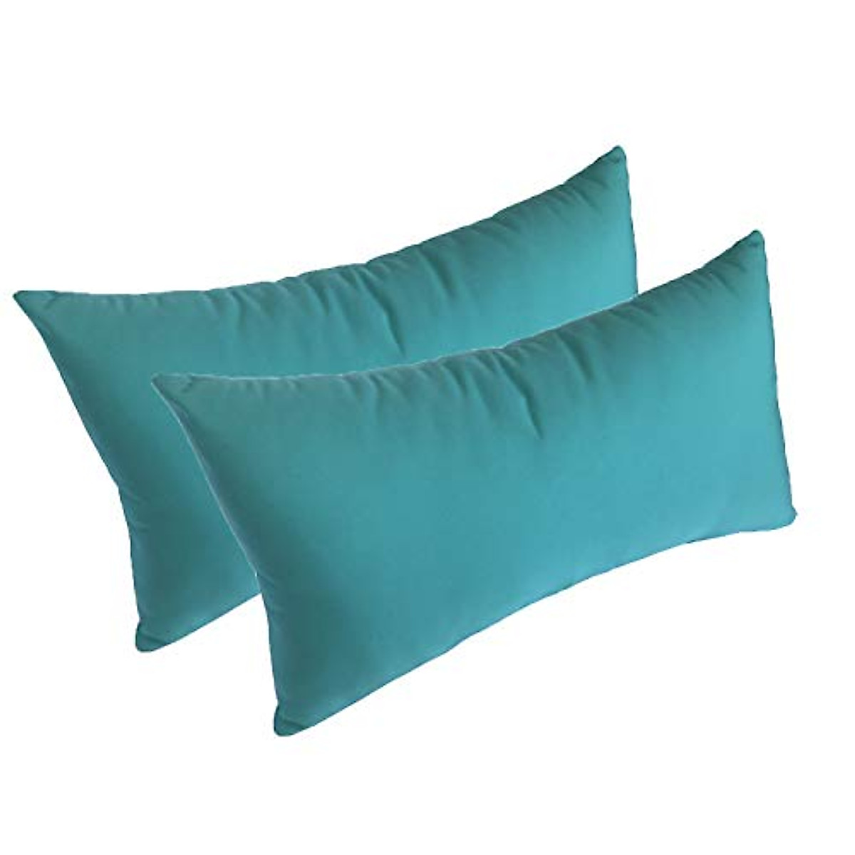 SET OF 2-22x12x4 Sunbrella Indoor/Outdoor Fabrics LUMBAR PILLOWS in Aruba by Comfort Classics Inc.