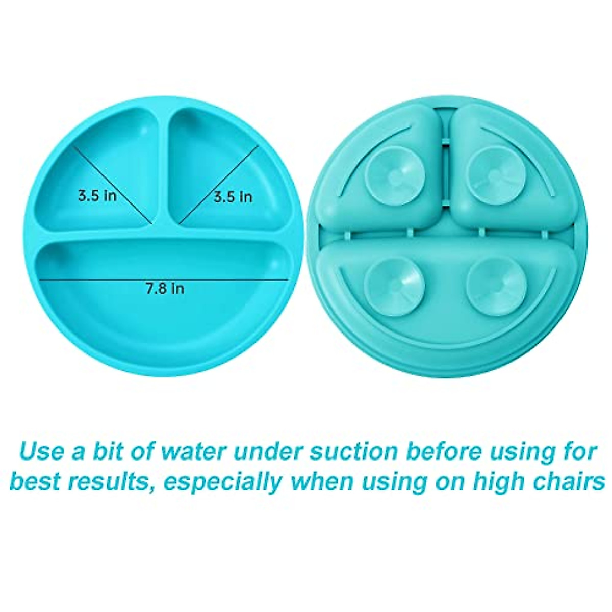 PandaEar Baby Toddlers Infants Feeding Set |Adjustable Silicone Bibs | Divided Silicone Baby Plate| Tiny Training Cup| Suction Bowls| Soft Spoon Forks| Self Feeding Baby Utensils