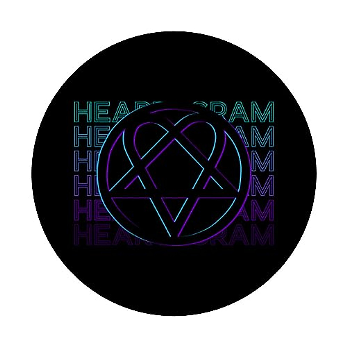 Heartagram Heart Pentagram Retro PopSockets Standard PopGrip