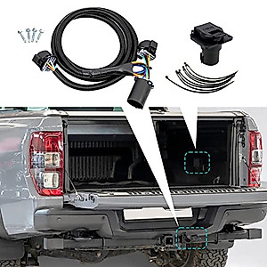 RULLINE 7-Foot 7-Pin Vehicle-Trailer Wiring Plug Harness Extension Compatible with 5th Wheel & Gooseneck Trailers for Chevrolet, Dodge, Ford, GMC,Nissan, Ram Toyota