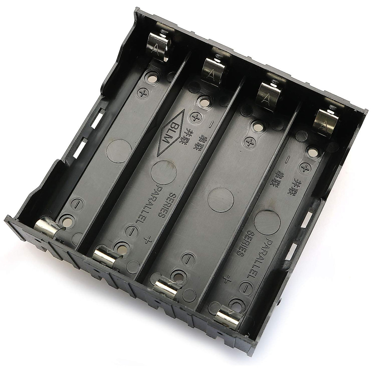 RuiLing 4-Pack 18650 Battery Holder 4 Slots x 3.7V Battery Storage Case DIY Batteries Clip Box with Pin