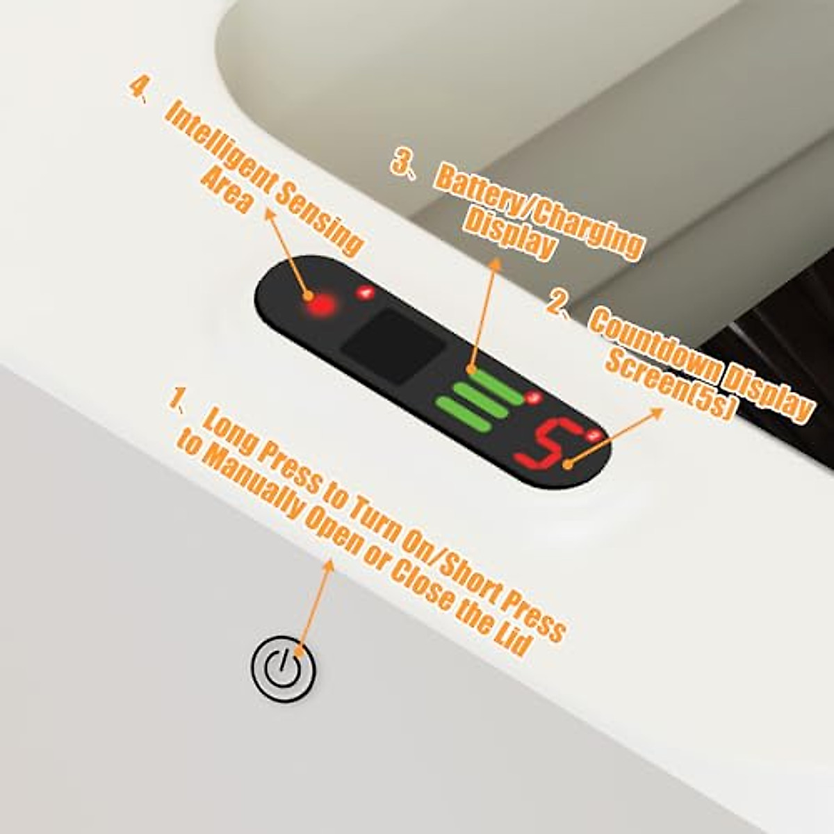 YEEFIGRO Automatic Trash Can, Bathroom Trash Cans 15 Liter / 4 Gallon Slim Smart Trash Bin with Lid, Touchless Rechargeable Garbage Can, Waterproof Trash Can for Office, Bedroom, Living Room