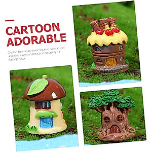 MERRYHAPY 9pcs Micro Landscape House Mini Decor Home Decor Mini House Miniature Resin House Decoraciones para Salas De Casa Fairy Mushroom House Small House Decoration Landscape Mini House