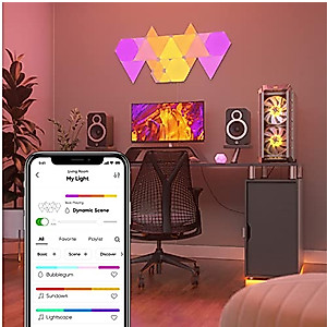 Nanoleaf Shapes WiFi and Thread Smart RGBW 16M+ Color LED Dimmable Gaming and Home Decor Wall Lights Smarter Kits (Triangles Smarter Kit (7 Pack)