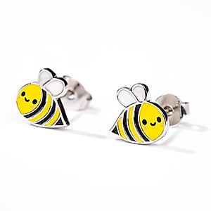Cute Kawaii Earrings Bee Stud Earrings for Women Jewelry
