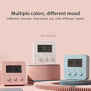 Digital Kitchen Timer, Large Font, Loud Alarm Reminder Pocket Timer for Study, Cooking, Work Out, Gaming, Bathing Blue Single