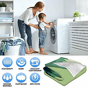 AOYEGO Morning Mountain Blanket for Dog Cat Sunrise and Flying Birds Green Woods Landscape Fleece Pet Blanket 40"x50" Flannel Throw Blankets Lightweight