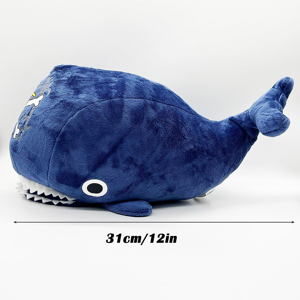 YJacuing 12in Anime One Piece Blue Whale Laboon Plush, Cute Cuddly Soft Stuffed Collectible Animal Plushie Doll Pillow Toy