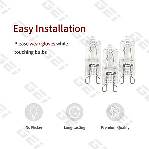 GEIparts Light Bulb 40W 120V Appliance Light Bulb for Oven, Stove, Refrigerator, Microwave G9