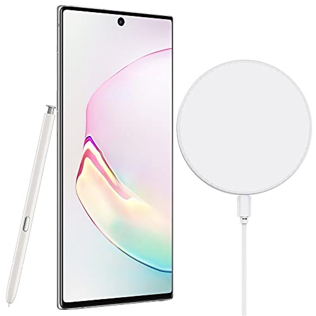 SAMSUNG Galaxy Note 10 (256GB, 8GB) 6.3" AMOLED, IP68 Water Resistant, Snapdragon 855, 4G LTE Fully Unlocked (T-Mobile, Verizon, Global) N970U (w/Wireless Charging Pad, Aura White)