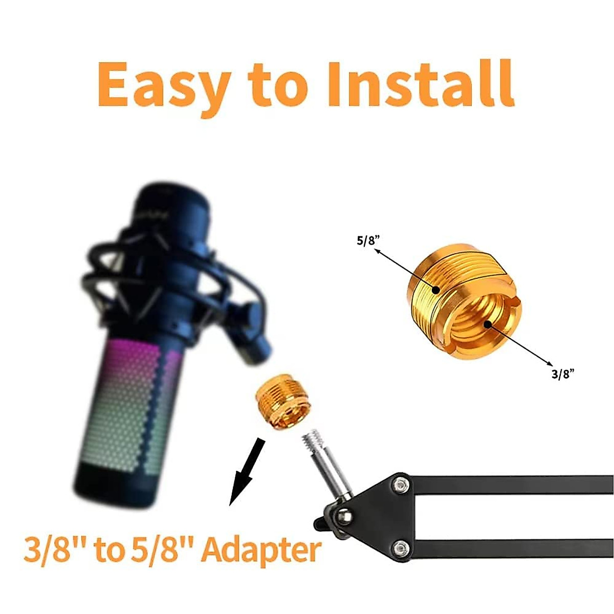 Quadcast Boom Arm - Heavy Duty Adjustable Gaming Microphone Mic Stand Compatible with Hyperx Quadcast S Microphone