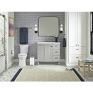 Kohler 20957-STW Trash Bin, 2.5 Gallon, White with Stainless Steel