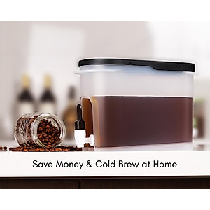 JILLMO Gallon Cold Brew Coffee Maker, 3/4 Gallon Iced Coffee Pitcher with Steel Mesh Filter and Spigot, Black