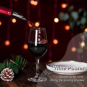 Electric Wine Opener Set, Roter Mond Automatic Wine Bottle Opener with Charging Base, 7-in-1 Wine Present with Wine Aerator Pourer Electric Vacuum Pump with 2 Stoppers Wine Foil Cutter for Home Party