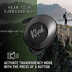 Klipsch T5 II True Wireless Sport Earphones in Black with Dust/Waterproof Case & Earbuds, Best Fitting Ear Tips, Ear Wings, 32 Hours of Battery Life, and Wireless Charging Case