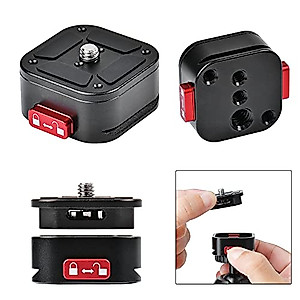 Quick Release Plate, Camera Tripod Mount Arca Swiss QR Plate Fast Claw Clamp Compatible with Canon Sony Nikon Pentax DSLR/SLR /Zhiyun/Feiyu/DJI/Moza Stabilizer, Tripod Slider Gimbal