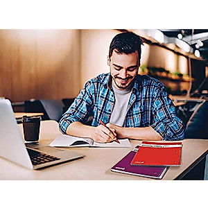 Better Office Products Spiral Notebooks 1-Subject, 24 Pack, College Rule, 70 Sheet, 8 x 10.5 inches, 6 Assorted Primary Colors, 24 Pack