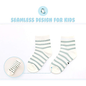 Gwenvenni Girls Glitter Stripe Socks Big Little Kids Cotton Ankle Sock, Age 3-5