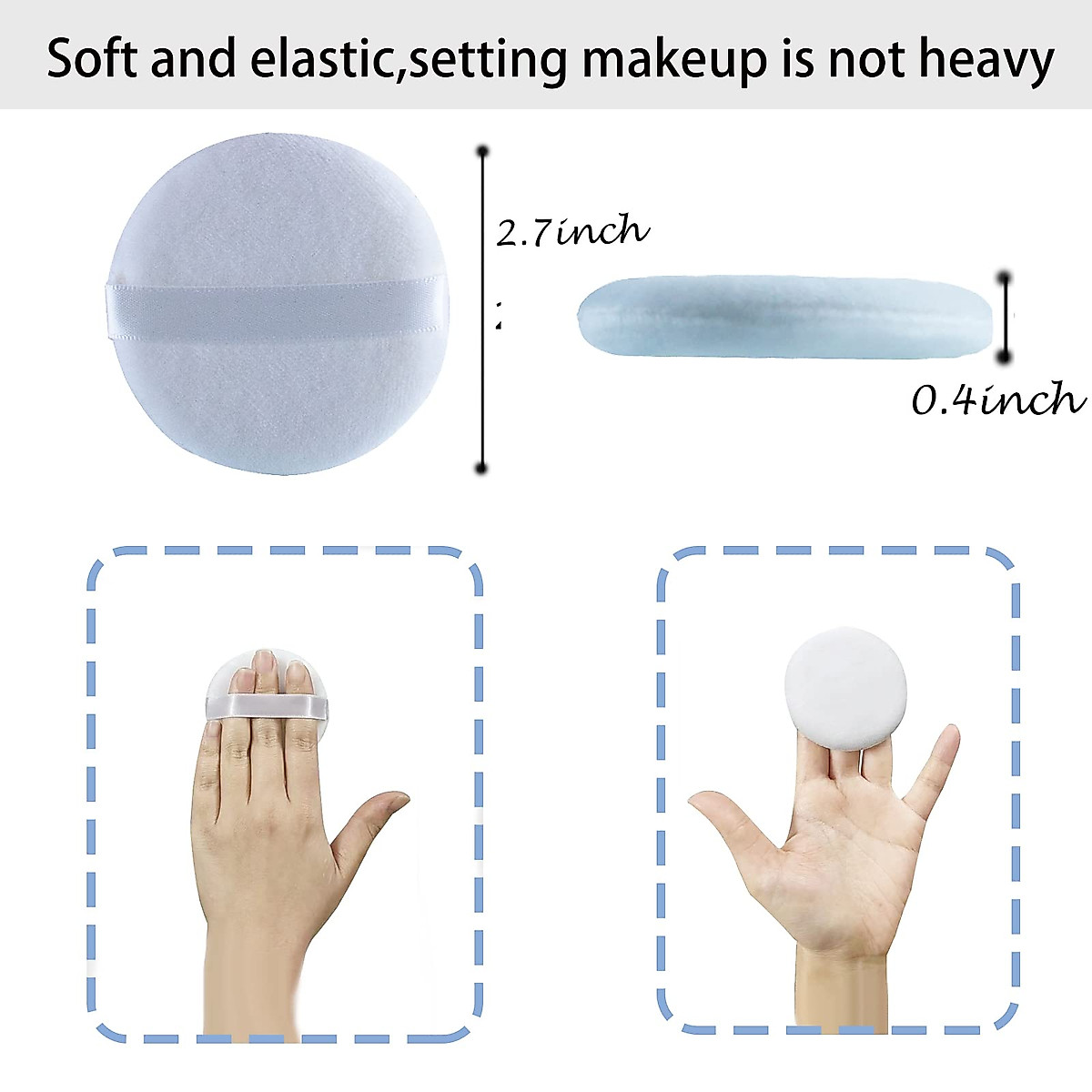 Powder Puff, Loose Powder Containers, Reusable Empty Makeup Powder Container with Elasticated Net Sifter for Setting Powder, Face Powder, Loose Powder, ect, for Travel and Daily Use