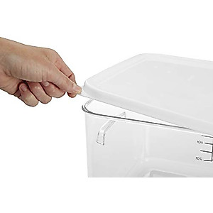 Rubbermaid Commercial Products Plastic Space Saving Square Food Storage Container For Kitchen/Sous Vide/Food Prep