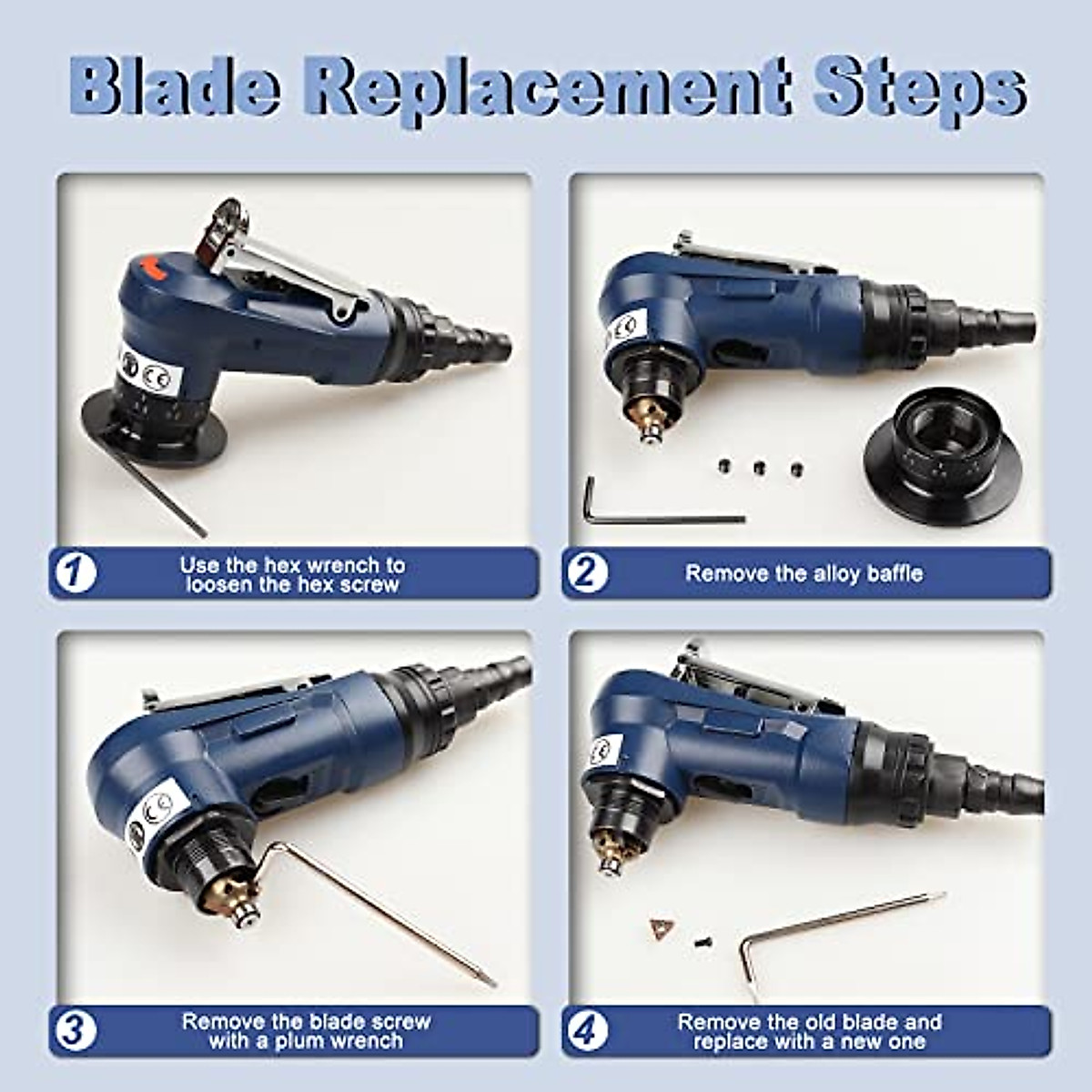 Mini Pneumatic Chamfering Machine,Air Chamfer Tool for Chamfering Metal 45 degree Arc Corner Beveling Trimming Deburring Machine (Blue)