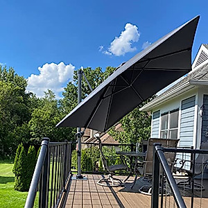 PURPLE LEAF 10 Feet Patio Umbrella Outdoor Cantilever Square Umbrella Aluminum Offset Umbrella with 360-degree Rotation for Garden Deck Pool Patio, Grey