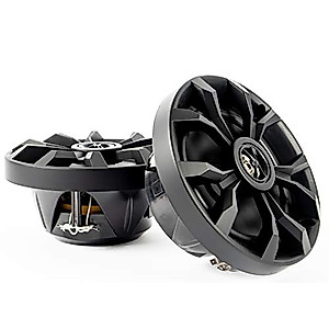 BELVA BBMS65B Pair of 6.5” 2-Way 400 Watt Peak Black Marine Coaxial Speakers for Marine/UTV/ATV/Motorcycle/Powersports