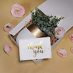 Supla 102 Sets Gold Foil Thank You Cards Bulk with Envelopes Stickers Thank You Notes 3 Designs Blank Thank You Note Cards Greeting Cards 4" x 6" for Weddings Baby Shower Bridal Shower