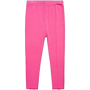 Mon Petit Baby Girls' Pajama Set - 8 Piece Rib Knit Sleepwear Shirt and Jogger Pants (12M-7), Size 4T, Light Pink/Grey/Ivory/Pink