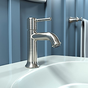 hansgrohe Talis C Classic Premium Easy Clean 1-Handle 1 7-inch Tall Bathroom Sink Faucet in Brushed Nickel, 14111821
