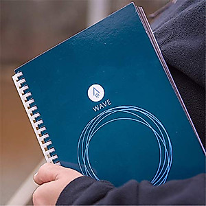Rocketbook Wave Smart - Dotted Grid Eco-Friendly Notebook with 1 Pilot Frixion Pen Included - Standard Size (8.5" x 9.5"), BLUE (WAV-S)