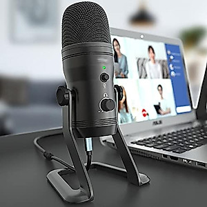 n/a USB Recording Microphone Computer Podcast Mic for Four Pickup Patterns for Vocals, Gaming, Zoom-Class
