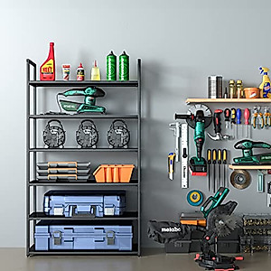 zizin 4-Tier Storage Rack Mutipurpose Shelf Stand Shelf Simple and Beautiful Book Shelf Heavy Duty Shelves for Living Room Kitchen Basement Black