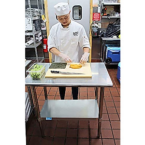 AmGood - Stainless Steel Table + Add Casters | Choose from 43 Sizes | NSF Metal Work Table for Kitchen Prep Utility | Commercial and Residential Applications