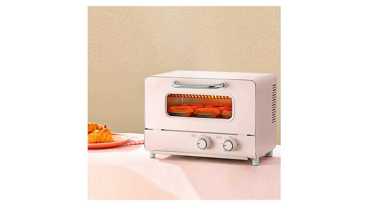 FZZDP Pink Electric Oven for Baking - Compact & Multifunctional
